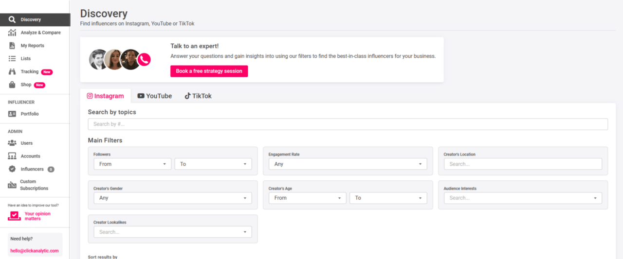 Influencer database: What, why, and how (+ Free tools) - Click Analytic